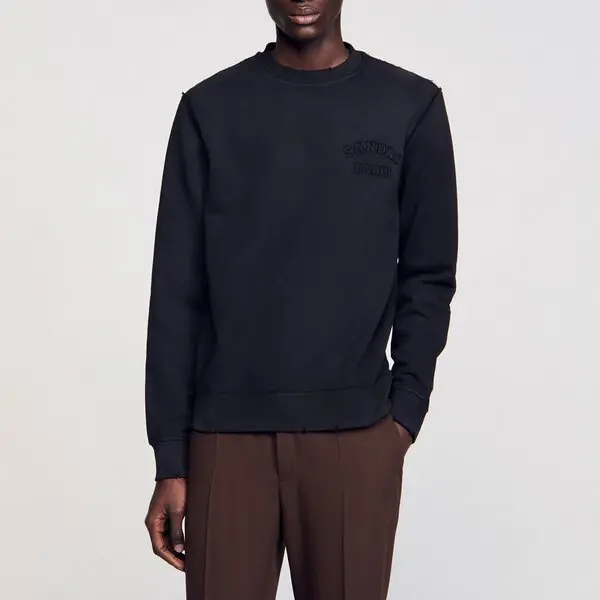 Sandro Faded Fleece Sweatshirt With Patch