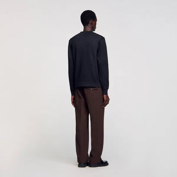 Sandro Faded Fleece Sweatshirt With Patch
