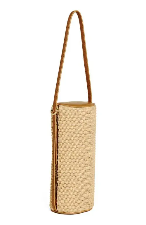 REFORMATION Simona Raffia Cylinder Shoulder Bag - Natural Raffia