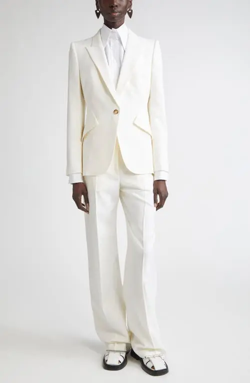Alexander McQueen Wool Gabardine Wide-leg Pants
