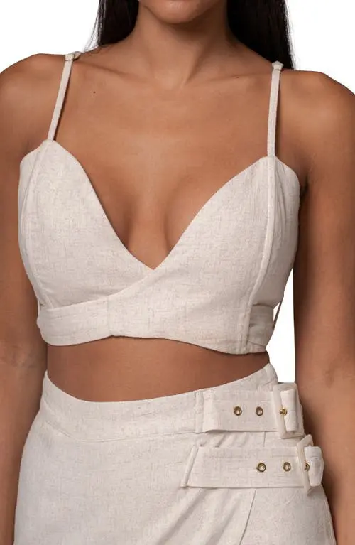 JLUXLABEL Cotton & Linen Bustier Wrap Top