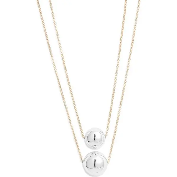 Nordstrom Two-tone Orb Layered Necklace - Goldilver