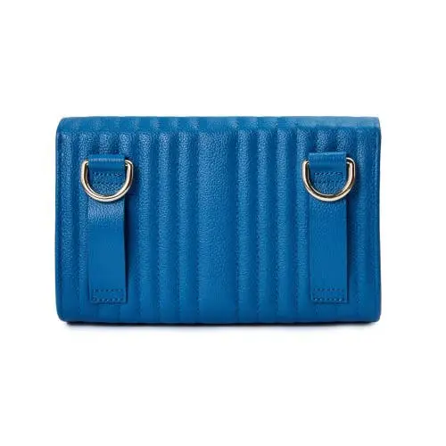 Wolf Mimi Quilted Leather Crossbody Bag With Wristlet - Dark Blue