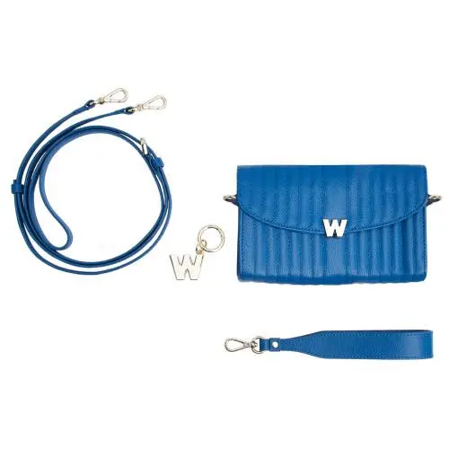 Wolf Mimi Quilted Leather Crossbody Bag With Wristlet - Dark Blue