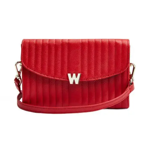 Wolf Mimi Quilted Leather Crossbody Bag With Wristlet - Red