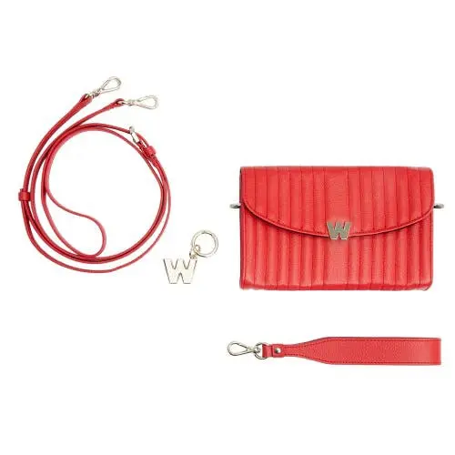 Wolf Mimi Quilted Leather Crossbody Bag With Wristlet - Red