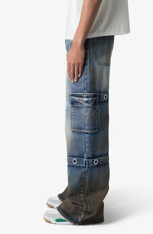 Mnml Baggy Grommet Denim Cargo Jeans