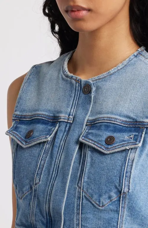 HIDDEN JEANS Crop Denim Trucker Vest