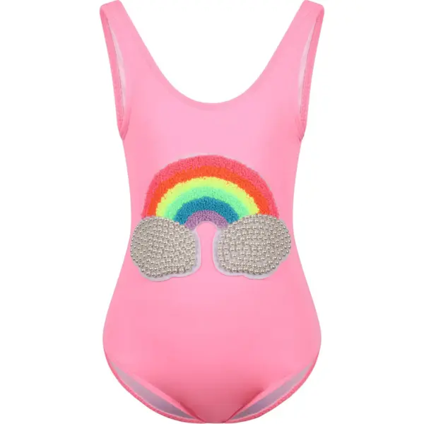 LOLA + THE BOYS Pearl Clouds Rainbow Swimsuit - Pink