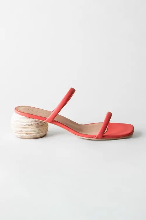HUMA BLANCO Chachi Leather Slide Sandal - Tomato