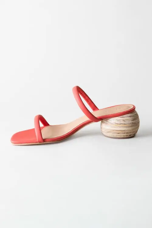 HUMA BLANCO Chachi Leather Slide Sandal - Tomato