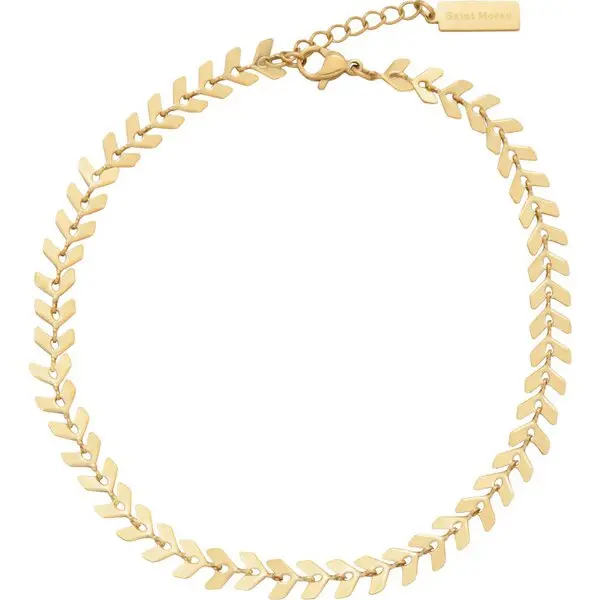 ST. MORAN Chevron Chain Anklet - Gold