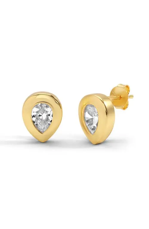 MAZIN JEWELS Pear Stud Earrings - Gold