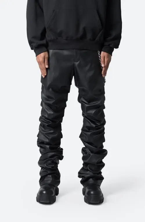Mnml Faux Leather Stacked Pants