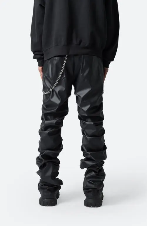 Mnml Faux Leather Stacked Pants