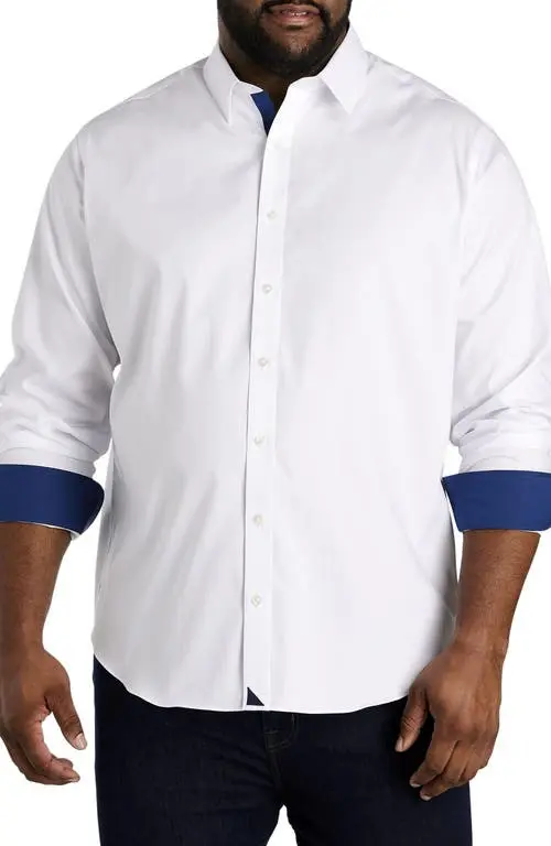 UNTUCKIT FIT BY DXL Big & Tall Las Cases Special Sport Shirt - White
