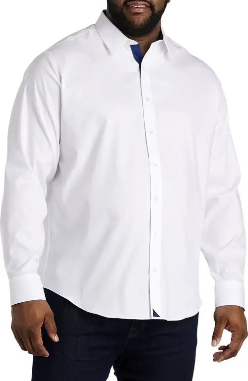UNTUCKIT FIT BY DXL Big & Tall Las Cases Special Sport Shirt - White