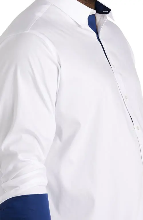 UNTUCKIT FIT BY DXL Big & Tall Las Cases Special Sport Shirt - White