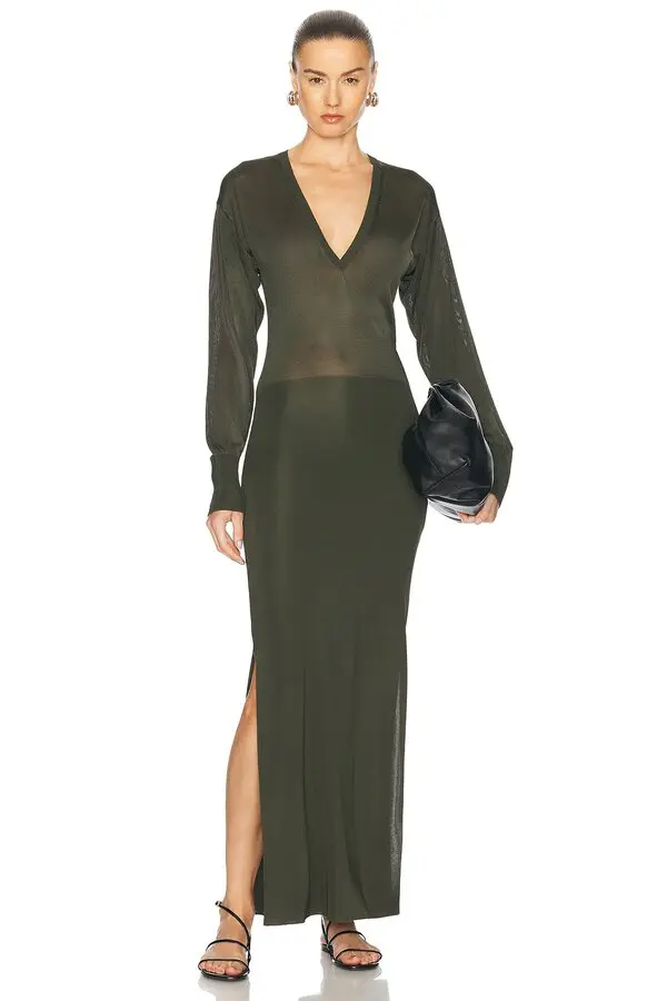 Ami V-neck Midi Dress