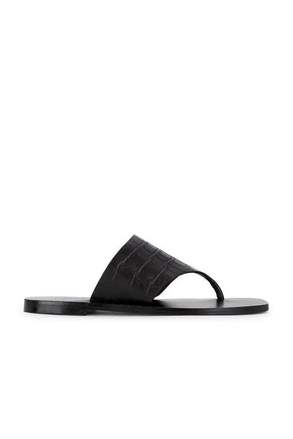 A.emery Paton Sandal - Black Embossed Croc
