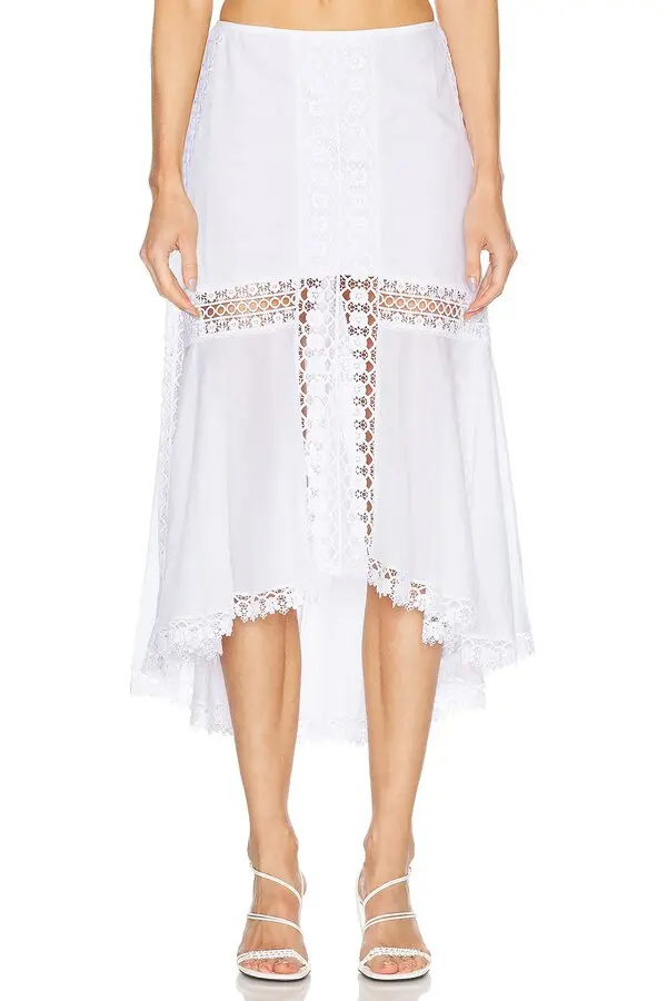 Charo Ruiz Ibiza Clair Midi Skirt - White