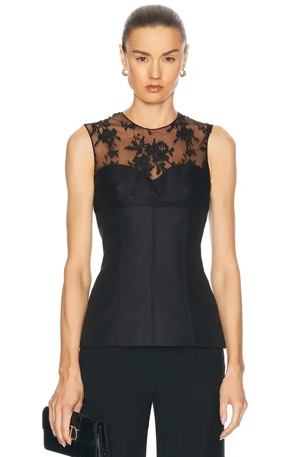 Alexander McQueen Lace Ottoman Corset Top