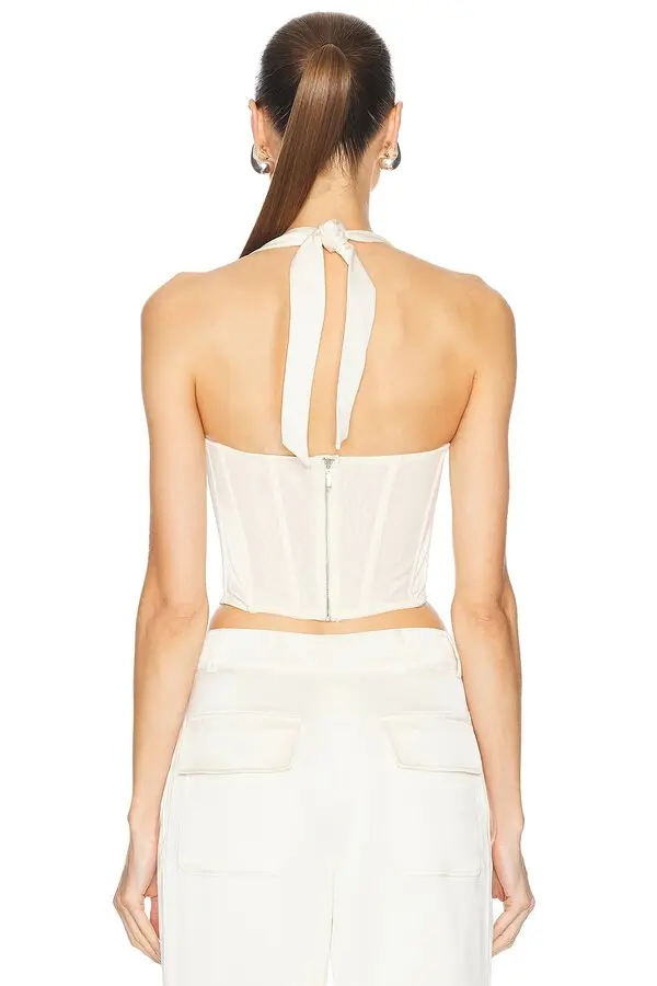 FLEUR DU MAL Satin Halter Corset Top