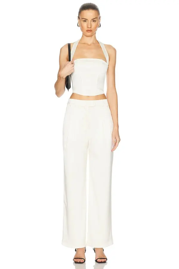 FLEUR DU MAL Satin Halter Corset Top
