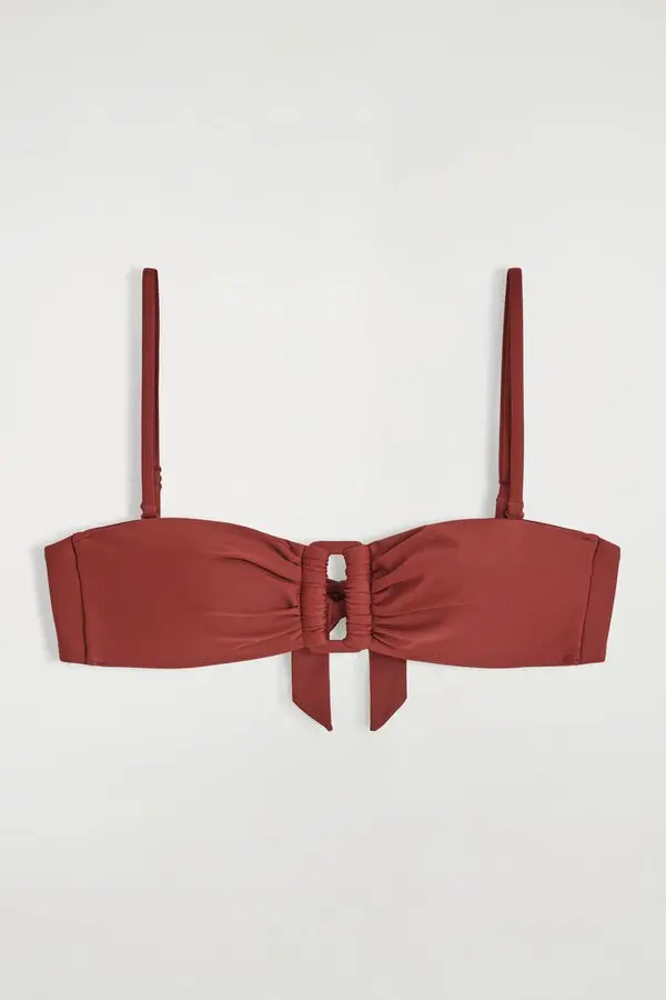 Cos Gathered Bandeau Bikini Top - Red