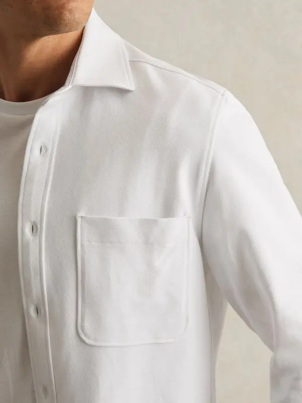 REISS Kappo Cotton-twill Cutaway-collar Overshirt
