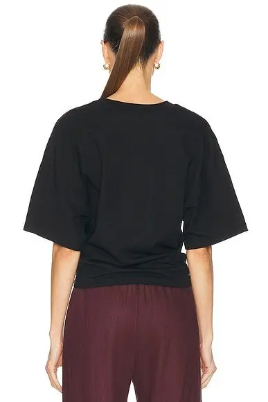 Enza Costa Supima Cotton Curve Tee - Black