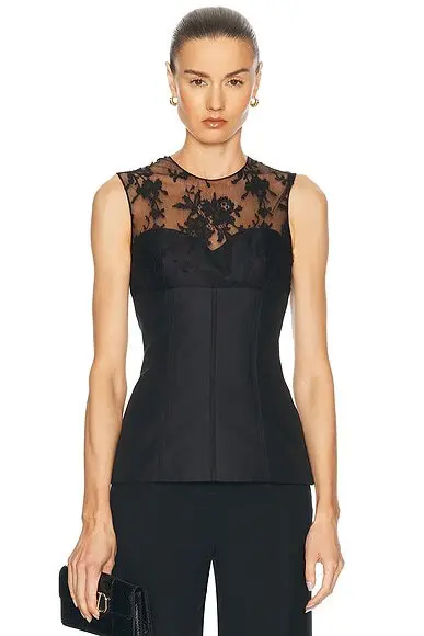 Alexander McQueen Lace Ottoman Corset Top