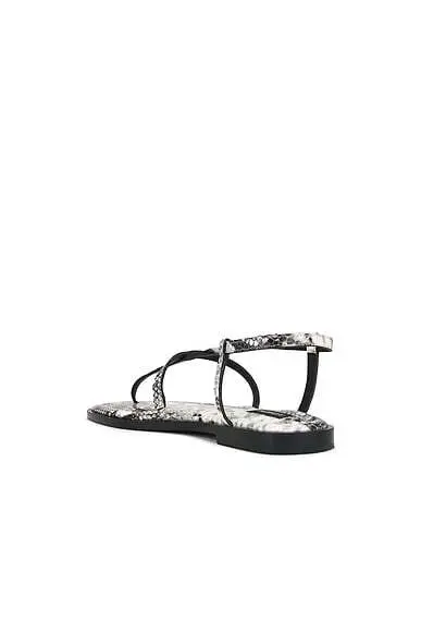 A.emery Remly Flat Sandal In Snake-embossed Leather