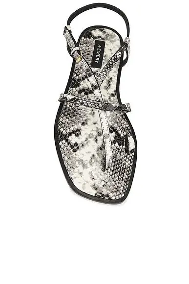 A.emery Remly Flat Sandal In Snake-embossed Leather