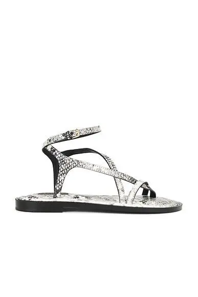 A.emery Edna Snake-embossed Leather Sandal - Eggshell Snake