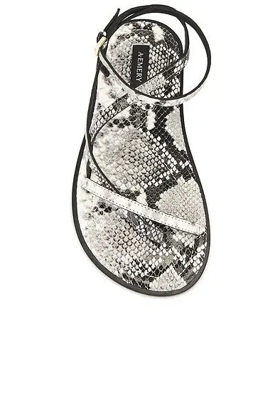 A.emery Edna Snake-embossed Leather Sandal - Eggshell Snake