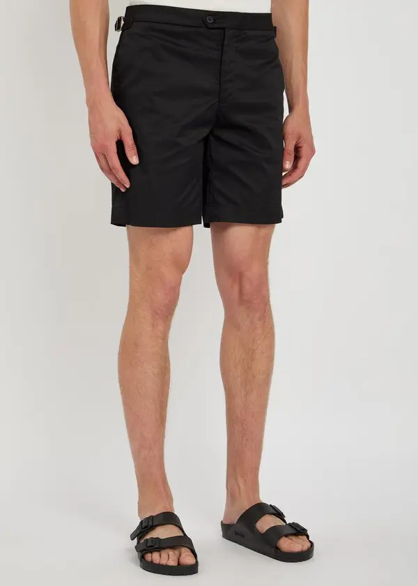 RAITH Tailored Stretch-cotton Shorts - Black