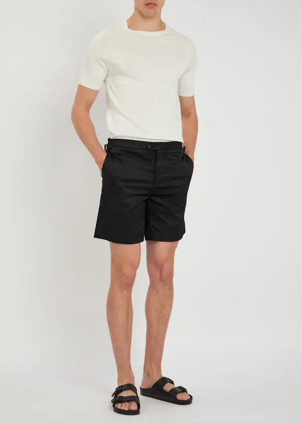 RAITH Tailored Stretch-cotton Shorts - Black
