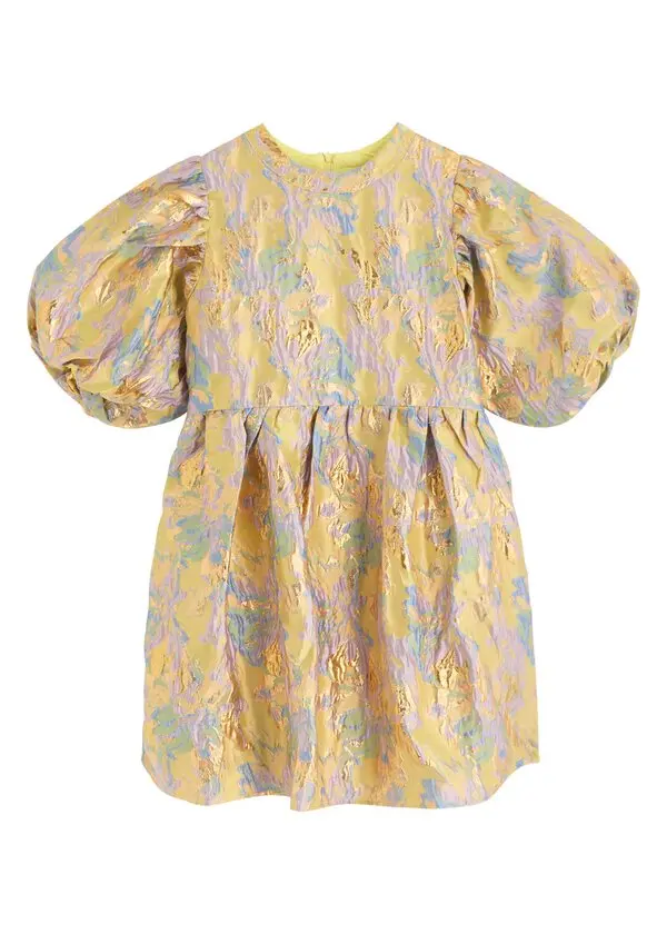 Sister Jane Meri Jacquard Metallic Cloqu Mini Dress In Yellow - 60% Off |  Editorialist