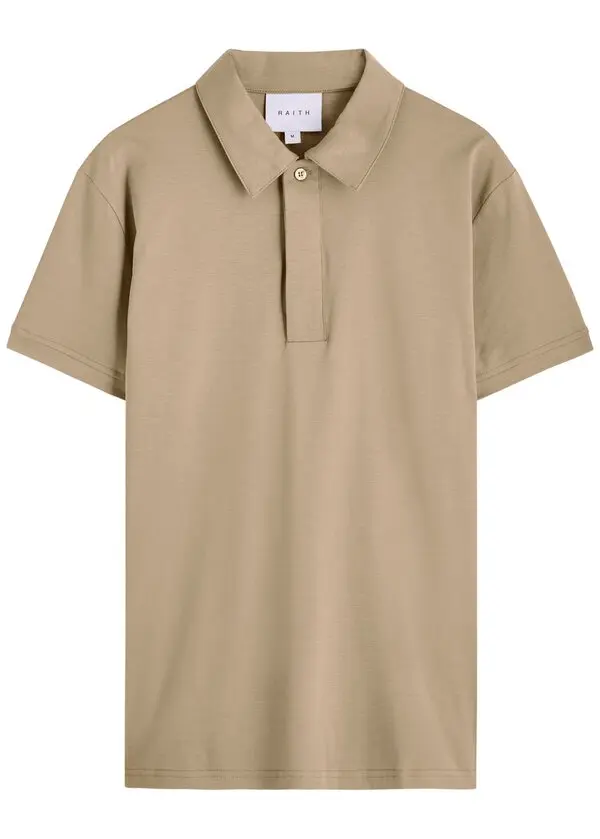 RAITH Santi Mercerized Cotton Polo Shirt - Beige