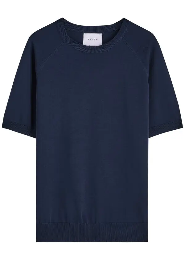 RAITH Riera Fine-knit T-shirt - Navy