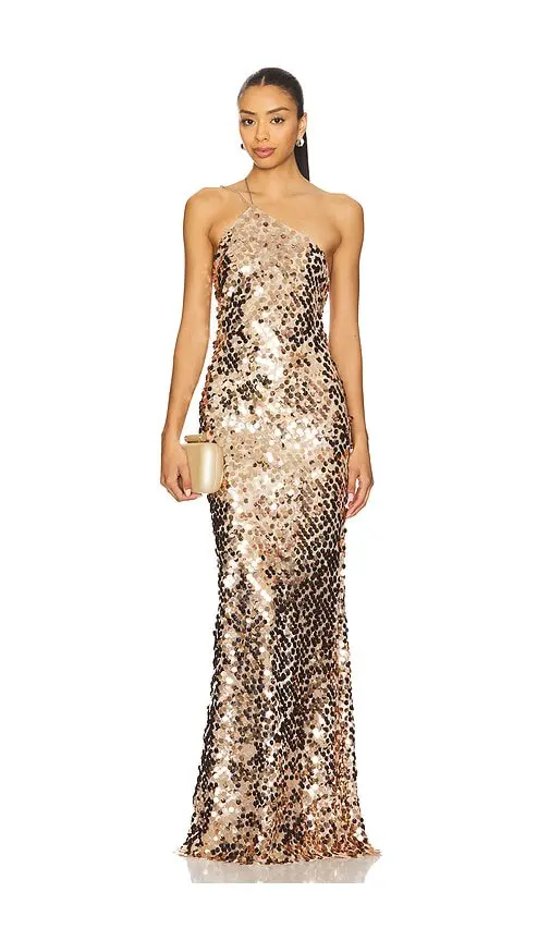 THE SEI Paillette One Shoulder Gown