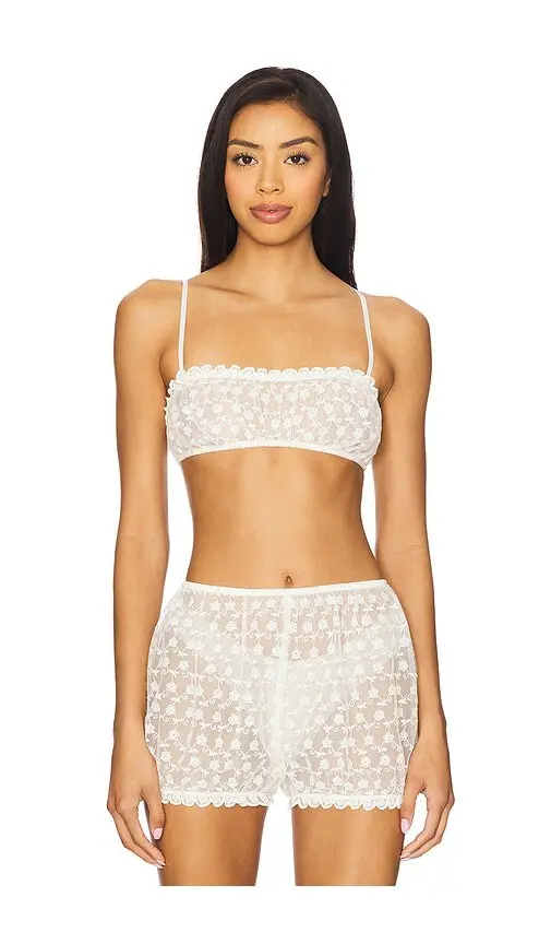 Only Hearts Little Flower Joey Bralette In Ivory - Off White