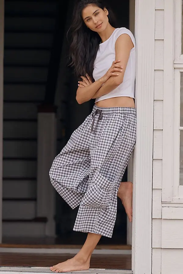 LYREBIRD Gaucho Boxer Pants - Black & White Pattern