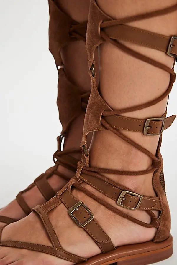 Free People Driftwood Tall Gladiator Sandals - Tan