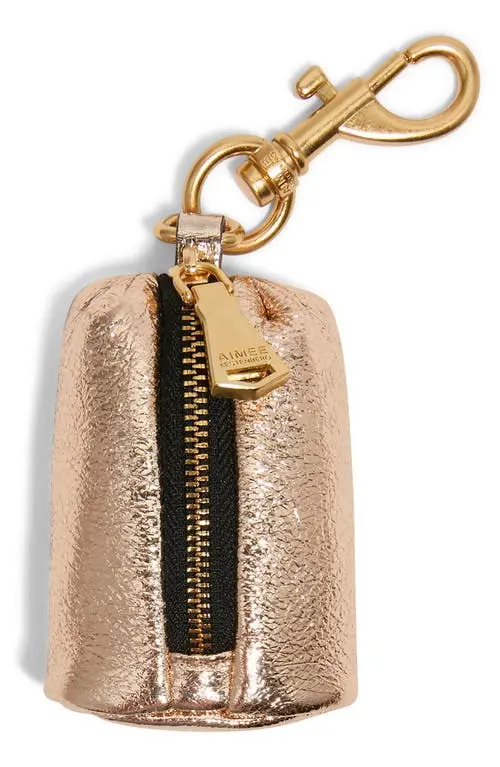 AIMEE Tamitha Leather Key Fob - Crinkled Gold