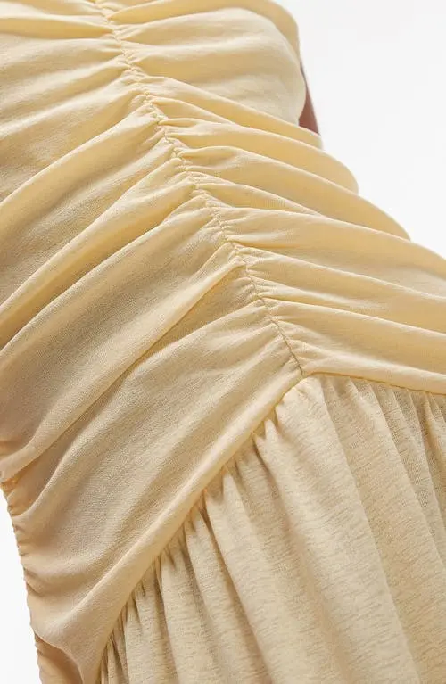 topshop gold ruched dress Embellished Peekaboo Ruched Mini Dress in Gold - 2