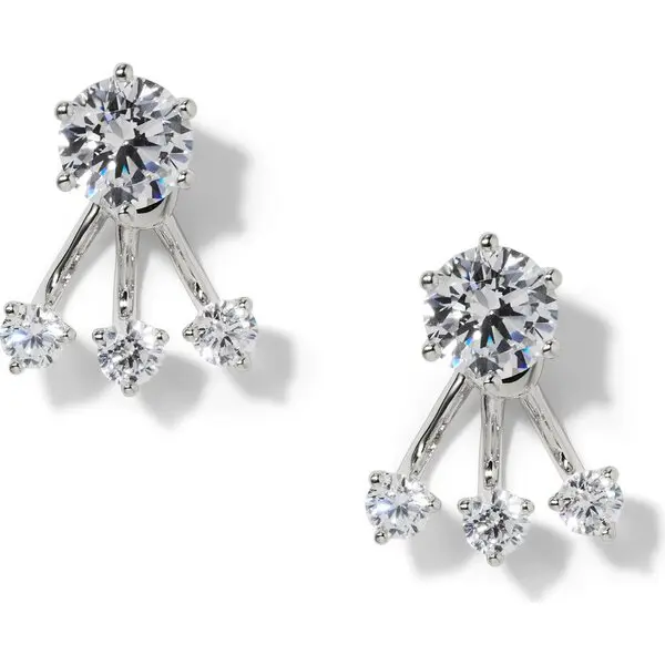 Nadri Natural Beauty Jacket Earrings - Rhodium
