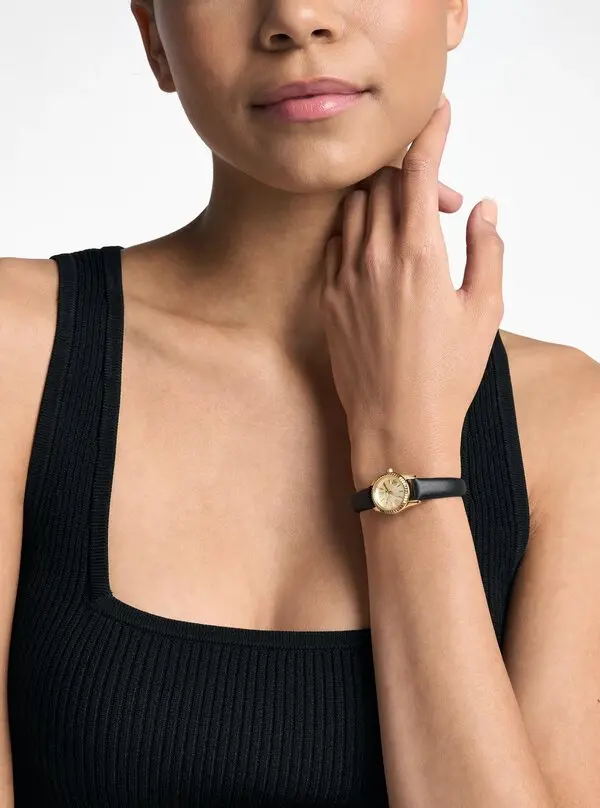 Michael Kors Micro Lexington Leather Watch