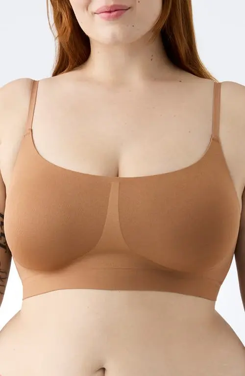 TRUE & CO Soft Form Square Neck Wireless Bra - Bronzed
